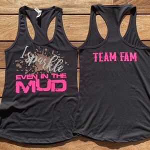 Mud Run /I Sparkle Even in the Mud/ Glittered Ladies Tank Top / 5k Run ...