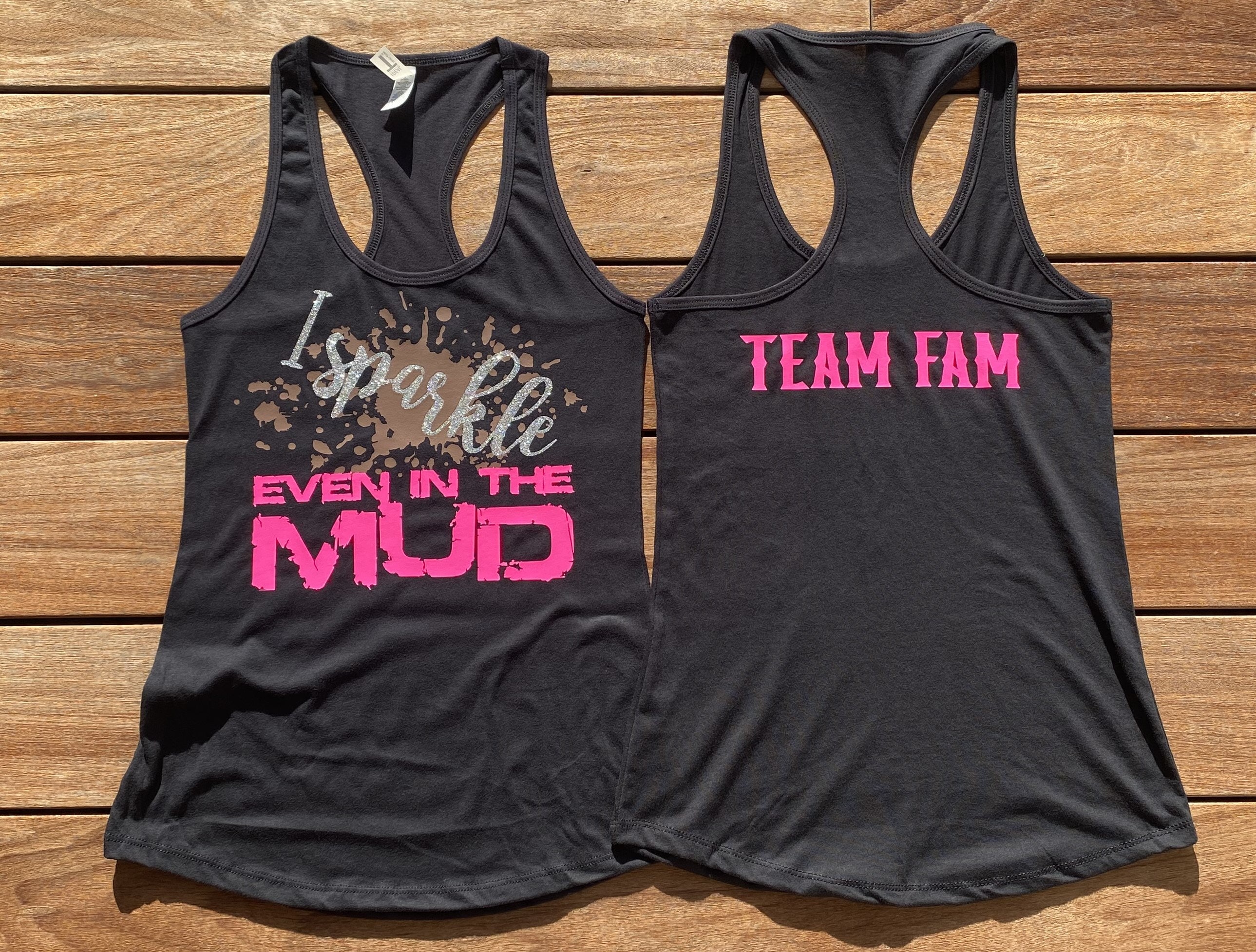 Mud Run /I Sparkle Even in the Mud/ Glittered Ladies Tank Top / 5k Run ...