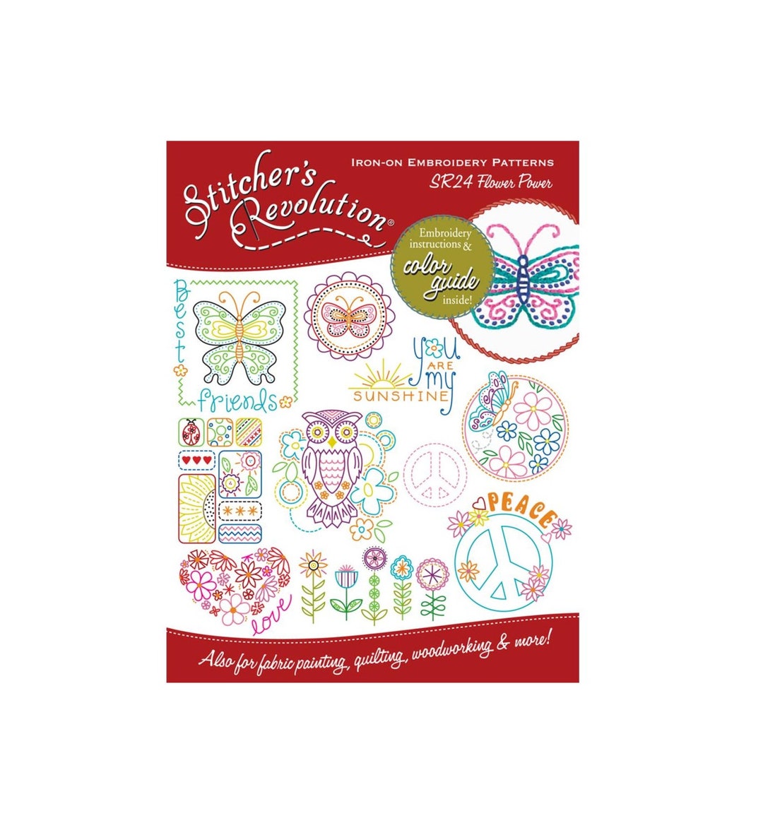 Stitchers Revolution IRON ON Embroidery Patterns #24 FLOWER Power - Etsy
