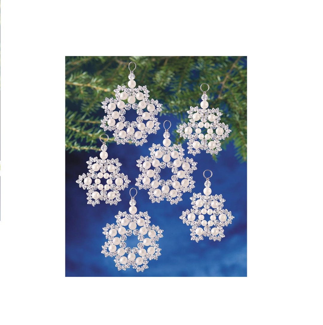 The Beadery Beaded Christmas Ornament Craft Kit 7335 Crystal and Pearl ...