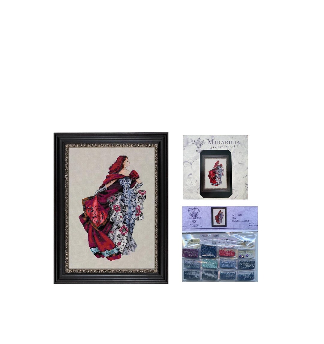MIRABILIA Cross Stitch PATTERN & EMBELLISHMENT Pack Red MD128 - Etsy