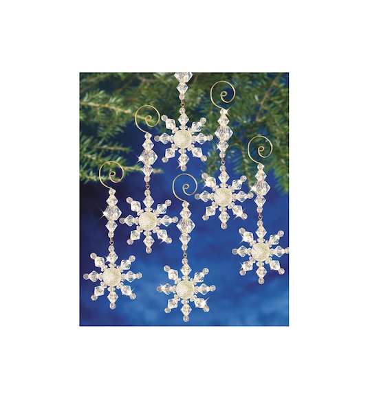 The Beadery Beaded Christmas Ornament Craft Kit 7332 Snow - Etsy