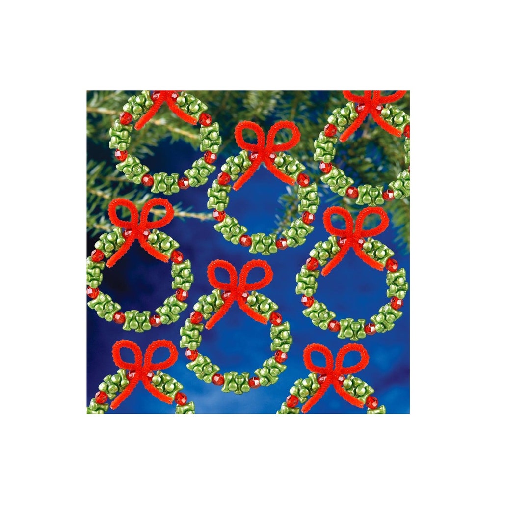 The Beadery Beaded Christmas Ornament Craft Kit 7494 Pearl Wreaths ...