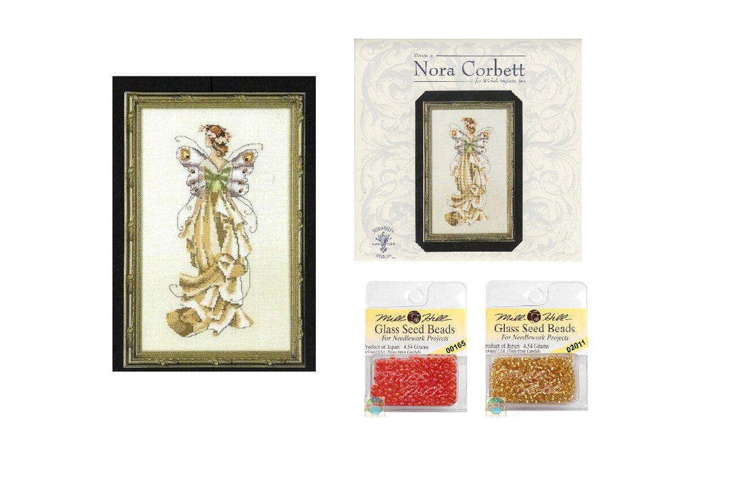 Nora Corbett MIRABILIA Cross Stitch PATTERN & EMBELLISHMENT Beads Lilly ...