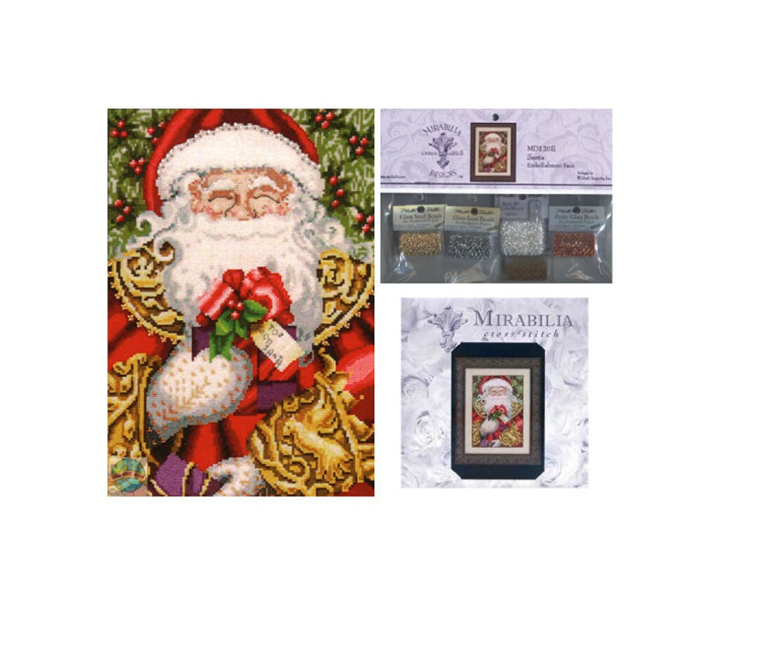 MIRABILIA Cross Stitch PATTERN & EMBELLISHMENT Pack Santa MD120 - Etsy