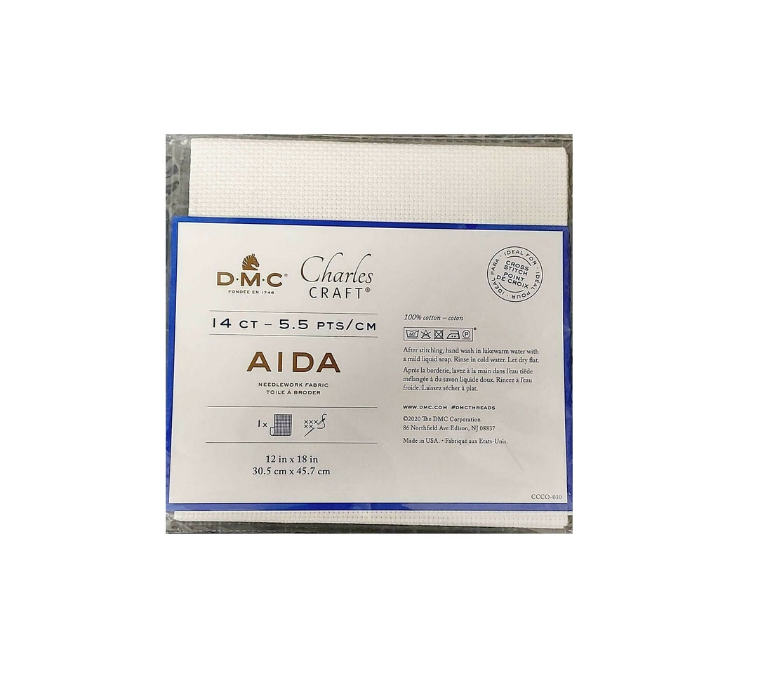 Charles Craft DMC 14 Ct Aida Cloth Cross Stitch Fabric 15" X 18" WHITE ...