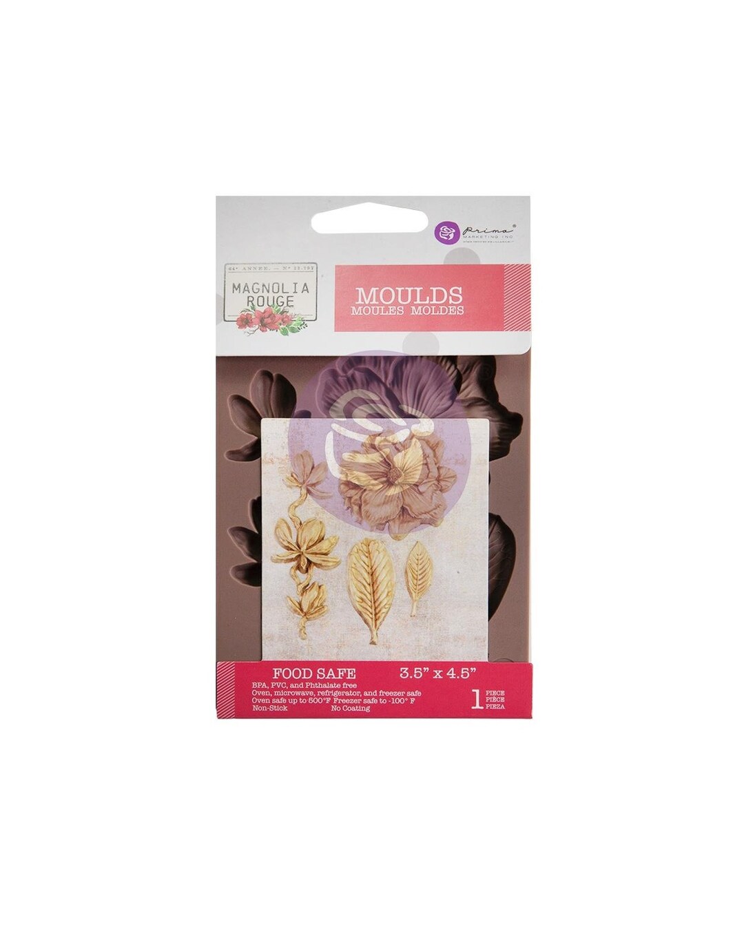 Prima Silicone MOULD Mold MAGNOLIA ROUGE 3.5 X 4.5 Food Safe Air Dry ...