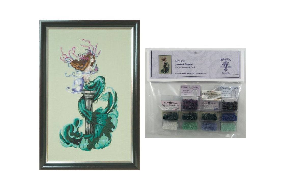 Sewing MIRABILIA Nora Corbett Cross Stitch PATTERN & EMBELLISHMENT Pack ...