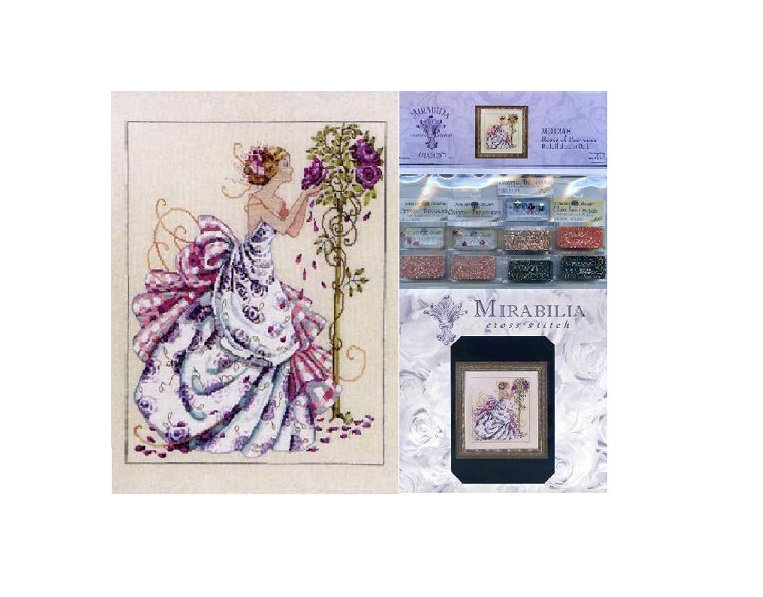 MIRABILIA Cross Stitch PATTERN & EMBELLISHMENT Pack Roses of Provence ...