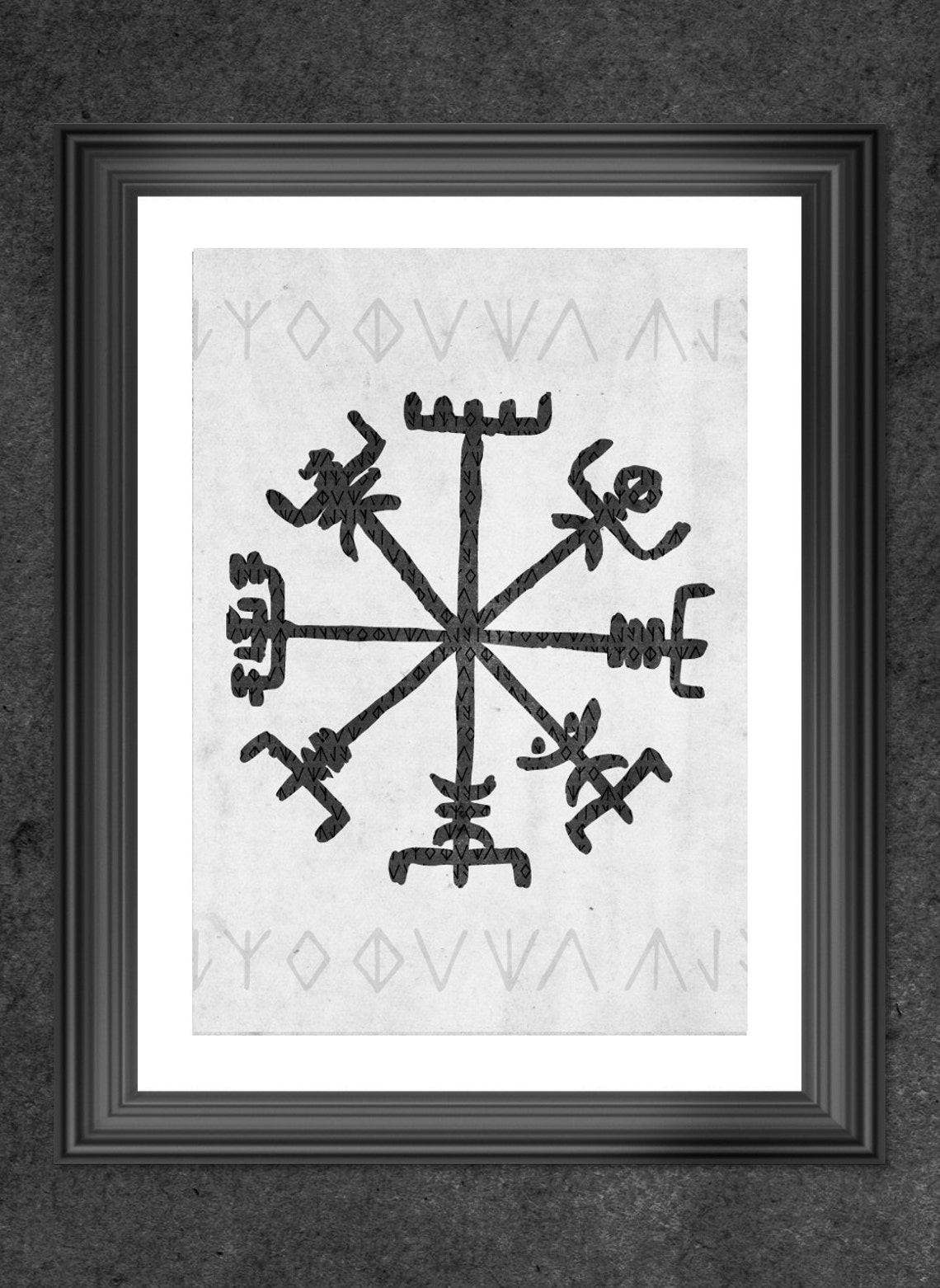 Viking Compass Print DIGITAL Viking Print Vegvisir art | Etsy