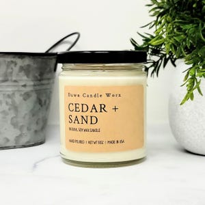 Cedar and Sand Scented Soy Candle - Rustic Candle - Balsam Fir Candle ...