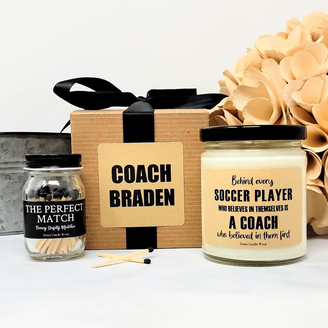 Gift for Soccer Coach, Personalized Candle, Sports Coach Gift, Gift ...