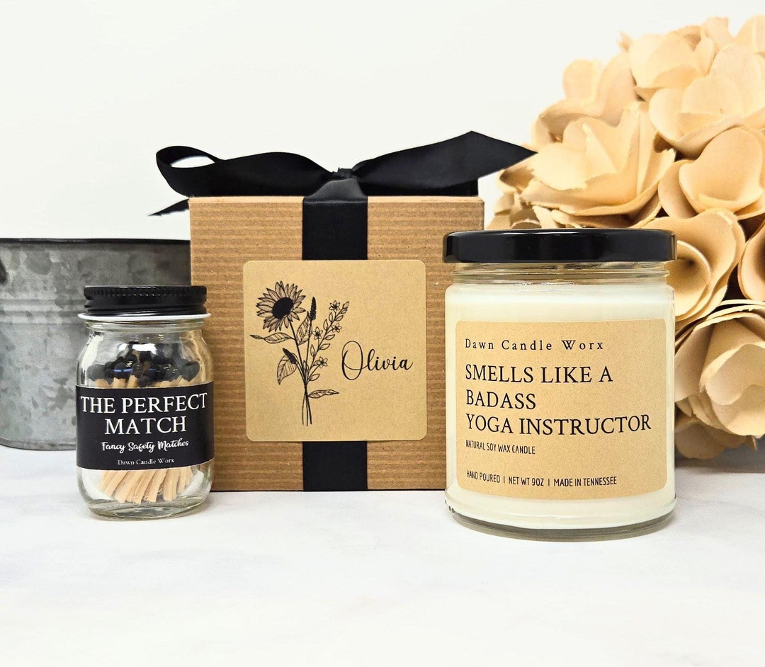 Gift for Yoga Instructor Badass Yoga Instructor Candle Gift for Yoga ...