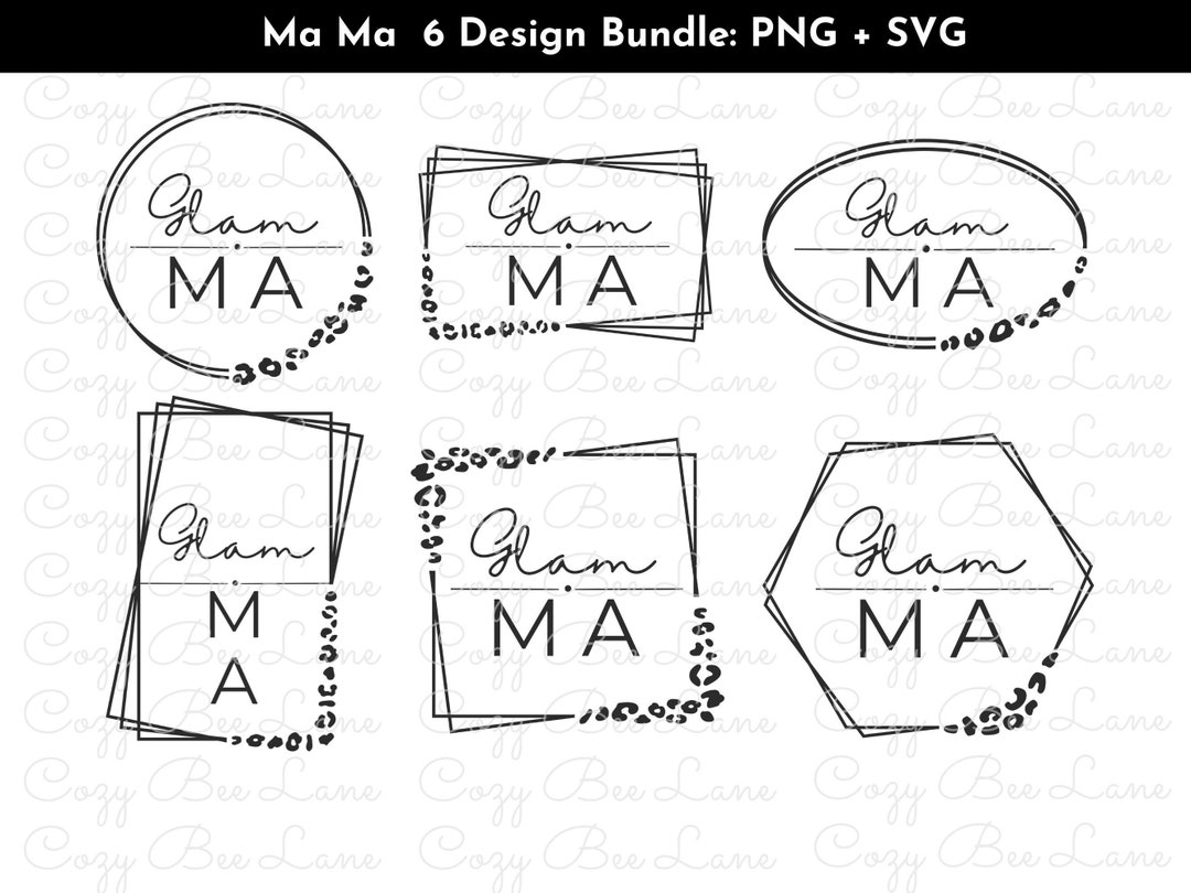 Glam Ma PNG SVG Bundle Sublimation Design | Digital Download | Leopard ...