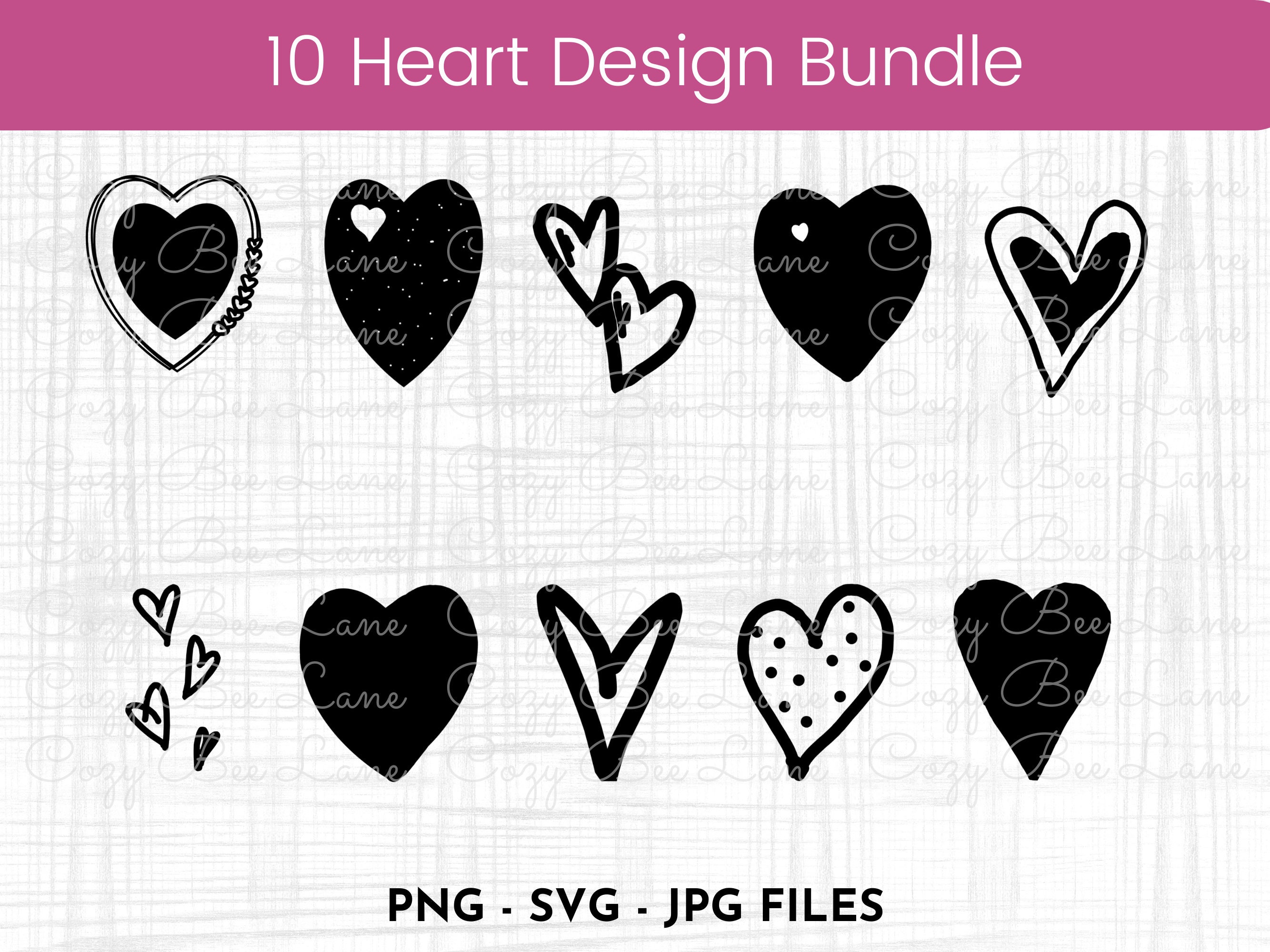 Heart Svg Bundle | Heart Svg | Hand Drawn Heart Svg | Doodle Heart Svg ...