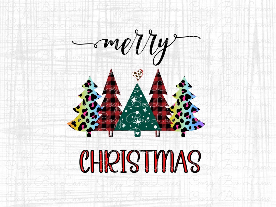 Merry Christmas Cheetah Print PNG File for Sublimation Design | Digital ...