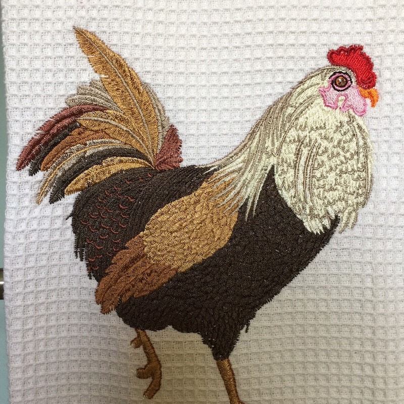 Embroidered Rooster - Etsy