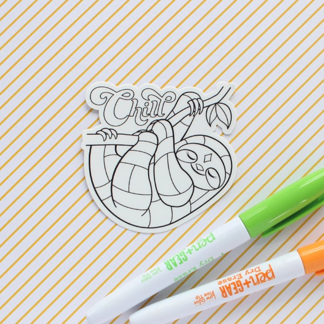 Two Vinyl Sticker Pack/ Coloring Kit / Markers Included / Kids Craft ...