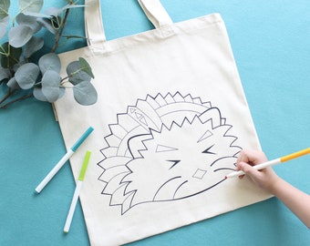 Bird Organic Tote Bag / Coloring Kit / Markers Included / Kids - Etsy