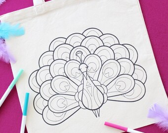 Bird Organic Tote Bag / Coloring Kit / Markers Included / Kids | Etsy
