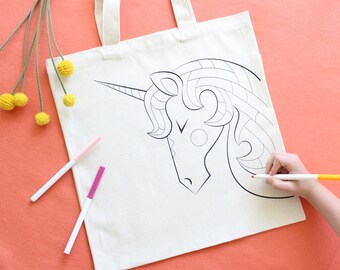 Bird Organic Tote Bag / Coloring Kit / Markers Included / Kids | Etsy