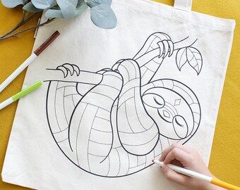Coloring Tote Bag | Etsy