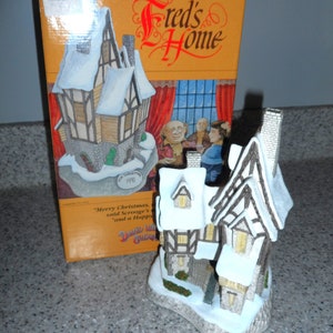 David Winter Christmas Special Edition Cottages fred's Home Scrooge Christmas Carol 1991 Signed ...