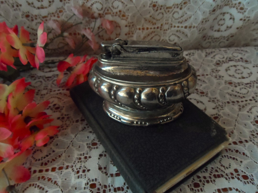 Vintage Table Lighter Ronson Crown Antique Silver Plated - Etsy