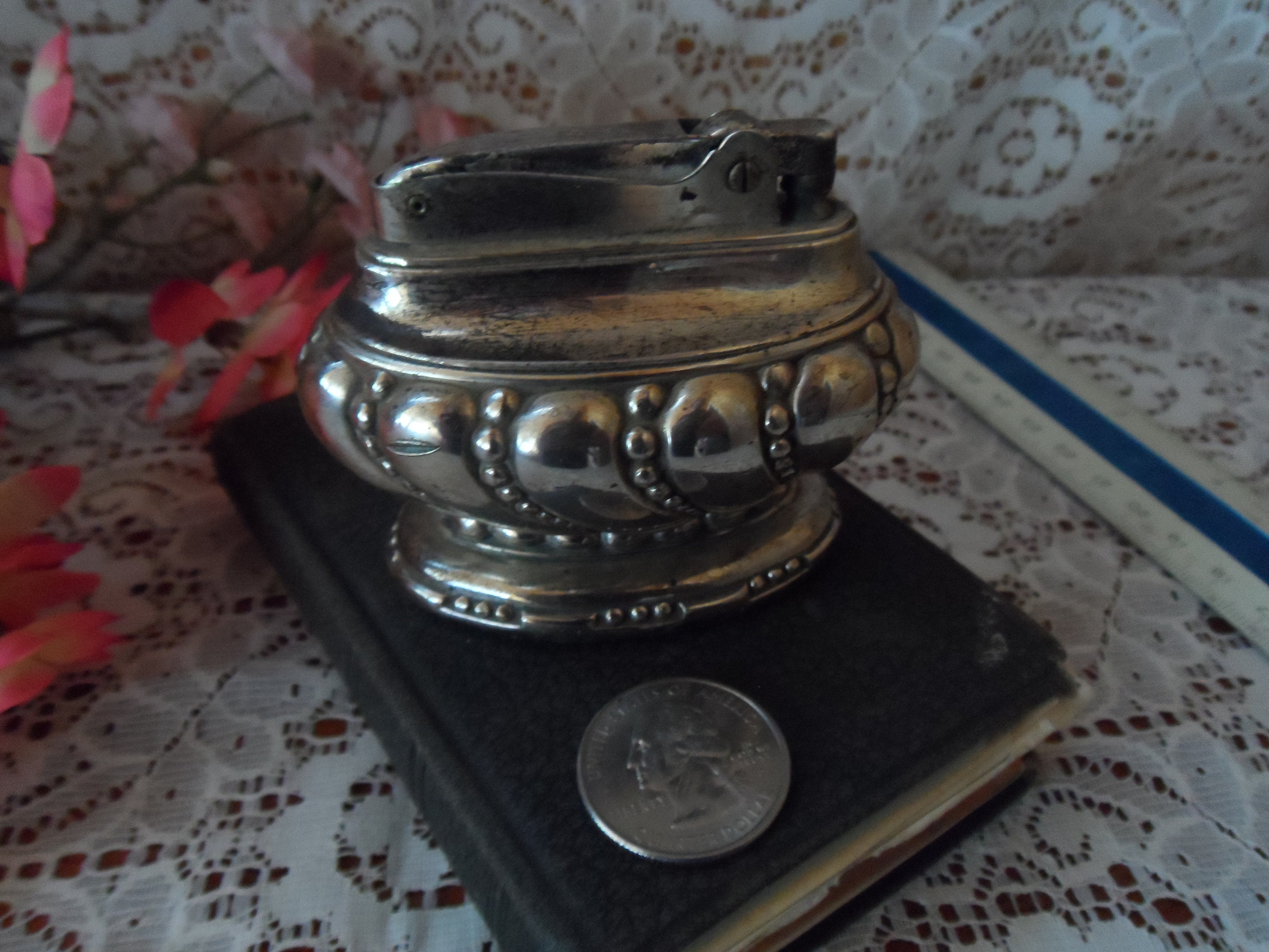 Vintage Table Lighter Ronson Crown Antique Silver Plated - Etsy