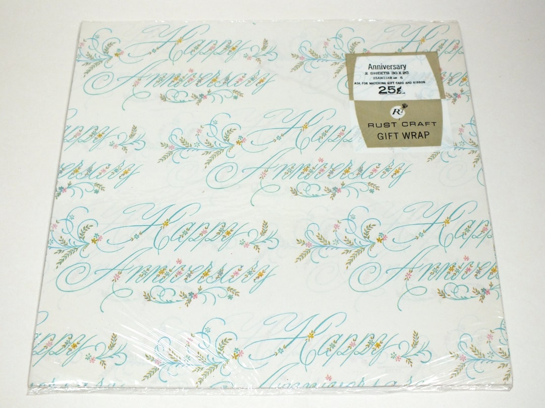 VTG Wrapping Paper Rust Craft for Your Anniversary Gift Wrap Blue ...