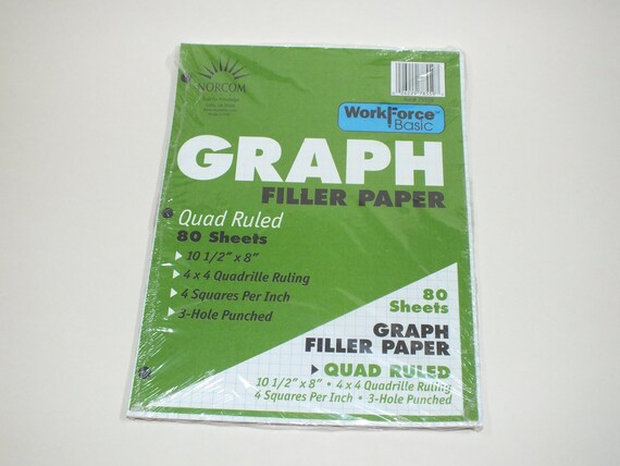 Vintage Graph Filler Paper by Norcom Quad Ruled 80 Sheets 3 - Etsy