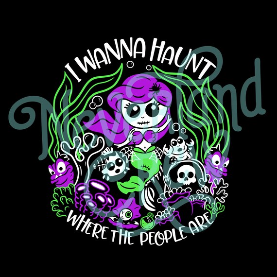 Little Mermaid Zombie Skeleton Halloween SVG PNG JPG | Etsy