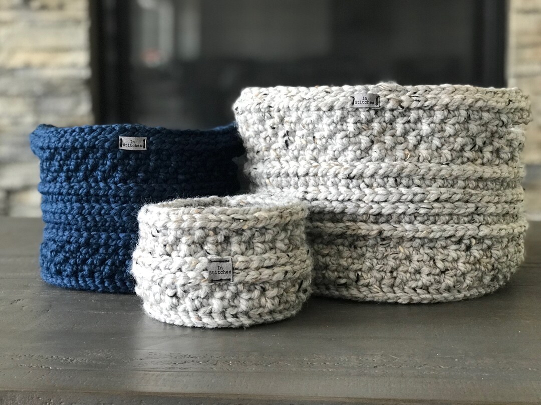CROCHET BASKET PATTERN: Stuga Basket Pattern Set/crochet Containers ...