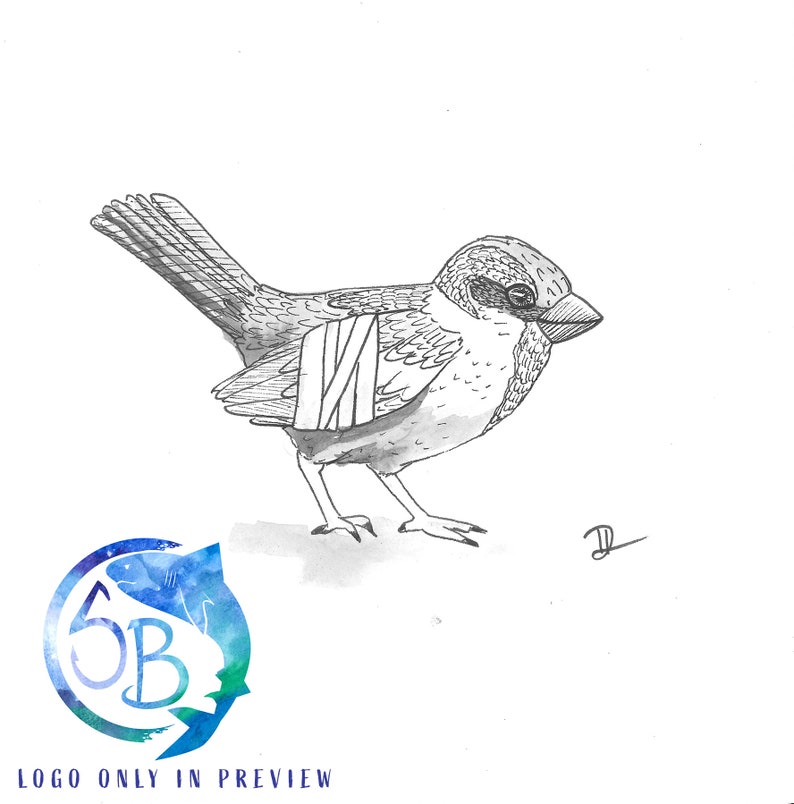 Art Print Sparrow With a Bandaged Wing, Instant Download Printable ...