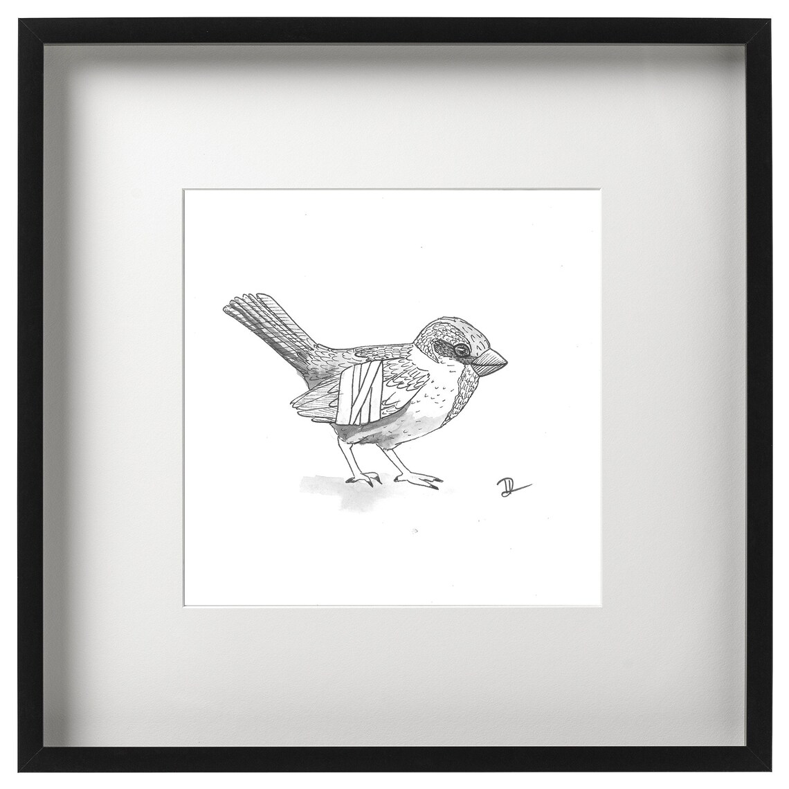 Art Print Sparrow With a Bandaged Wing, Instant Download Printable ...