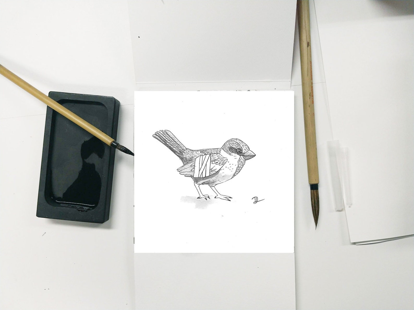 Art Print Sparrow With a Bandaged Wing, Instant Download Printable ...