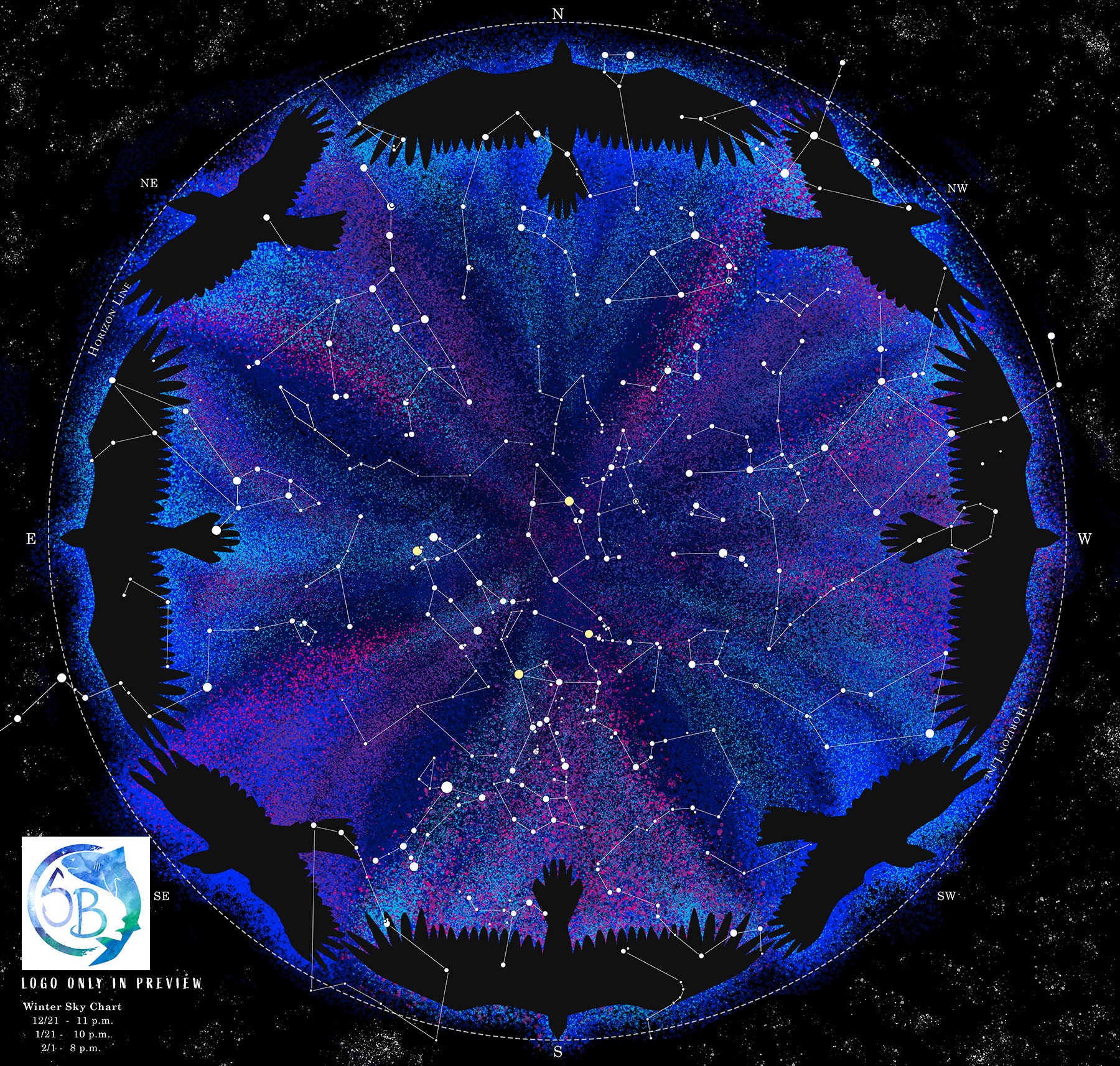 Winter Constellation Map