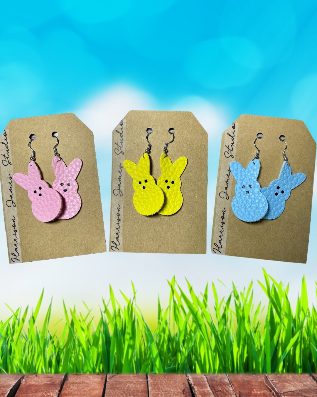 Easter, Peeps Inspired Faux Leather Earrings - Etsy