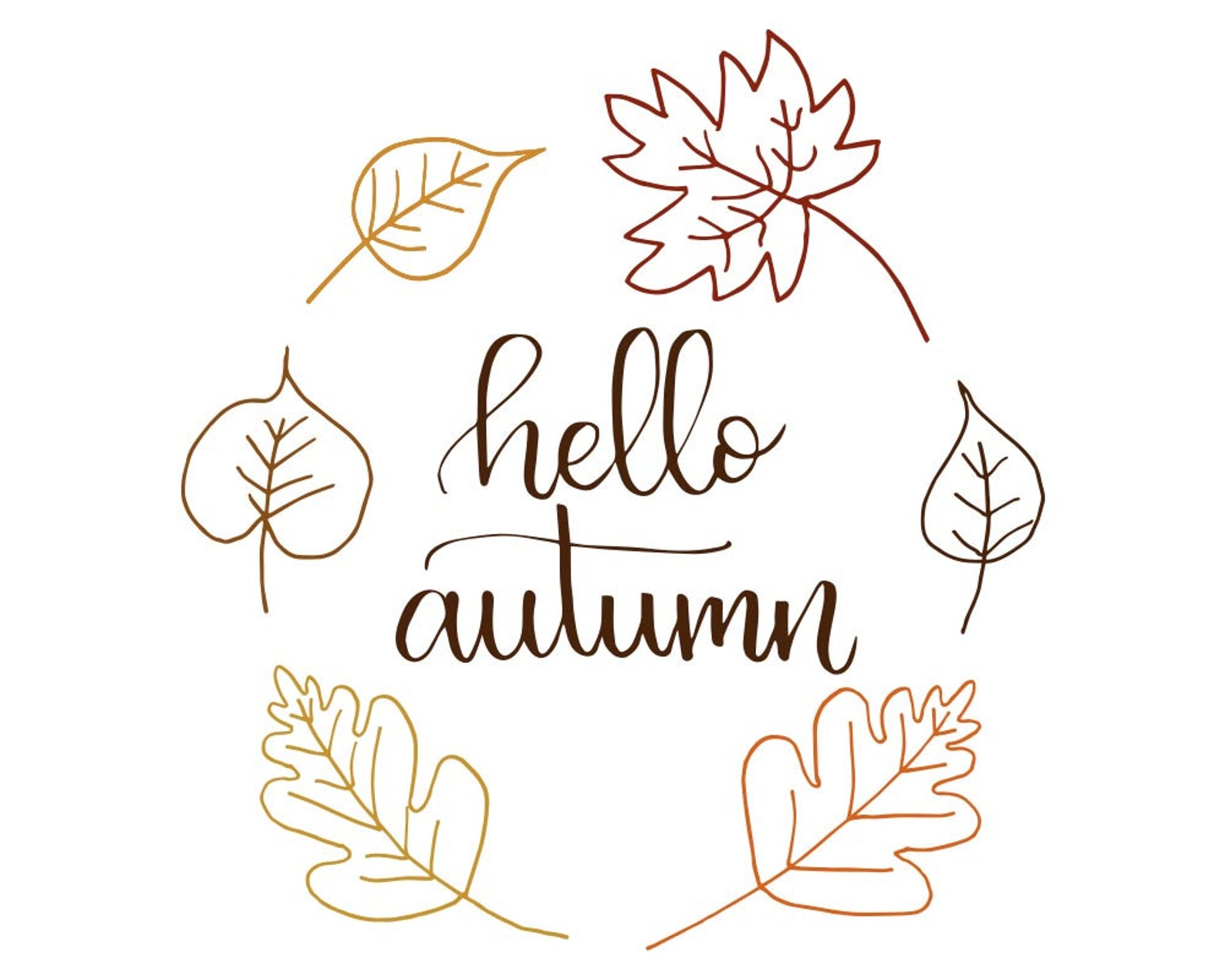Hello Autumn Fall Printable Autumn Print Fall Wreath - Etsy