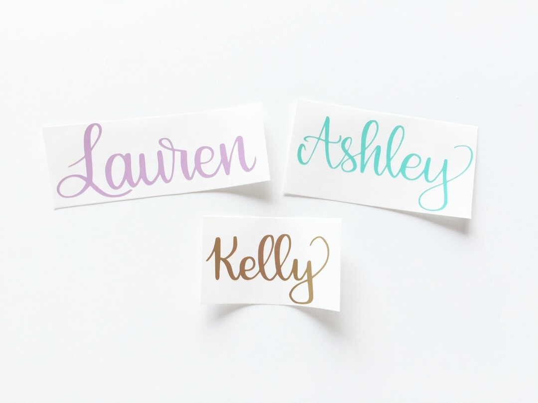 Hand Lettered Name Decal, Personalized Name Decal, Custom Vinyl Decal ...