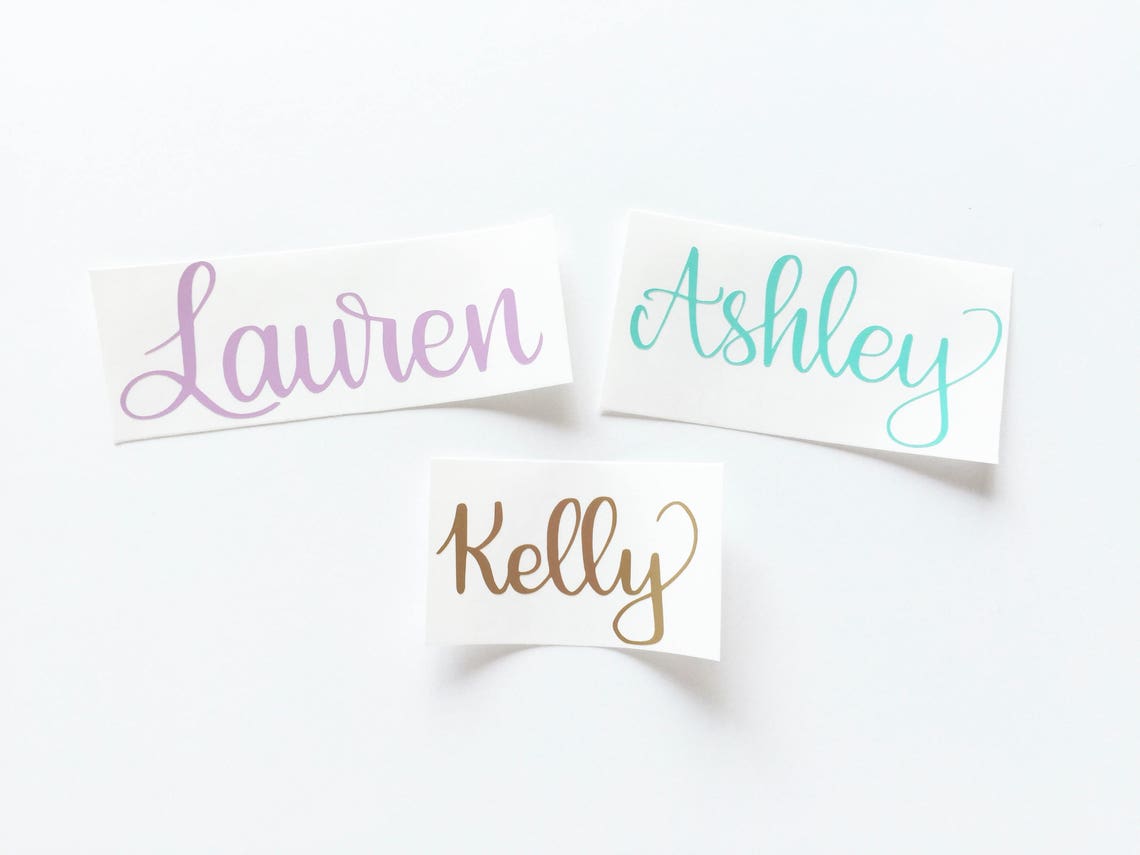Hand Lettered Name Decal Personalized Name Decal Custom - Etsy