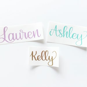 Hand Lettered Name Decal, Personalized Name Decal, Custom Vinyl Decal ...