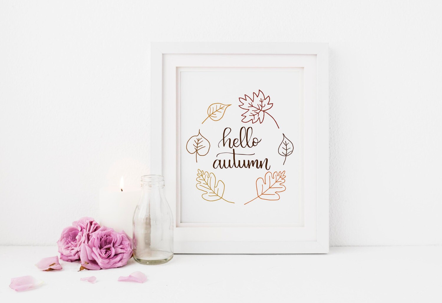 Hello Autumn Fall Printable Autumn Print Fall Wreath - Etsy