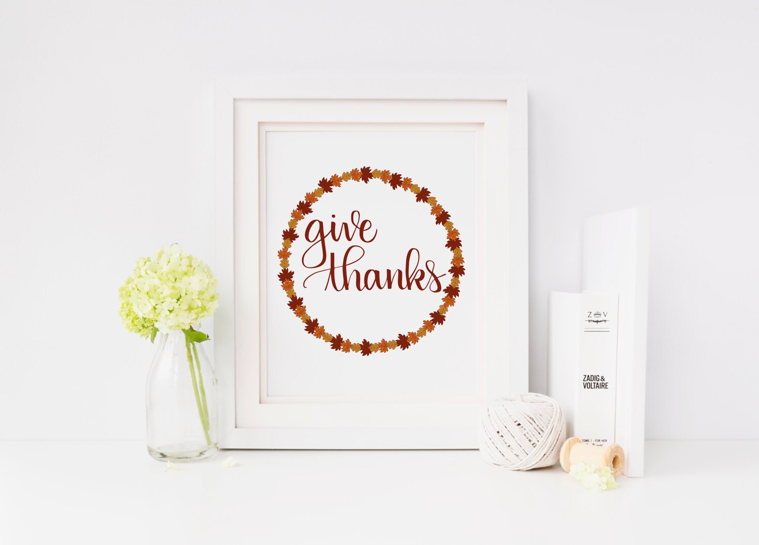 Give Thanks Sign Thanksgiving Printable Calligraphy Print - Etsy