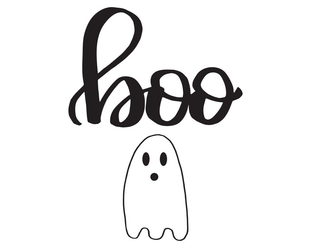 Boo Print Halloween Printable Ghost Print Halloween Decor | Etsy