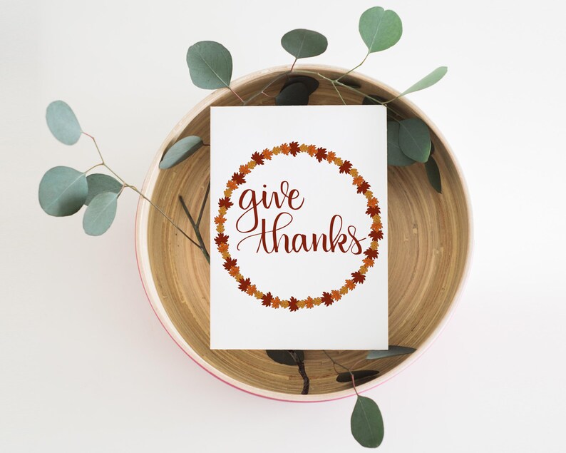 Give Thanks Sign, Thanksgiving Printable, Calligraphy Print, Apartment ...