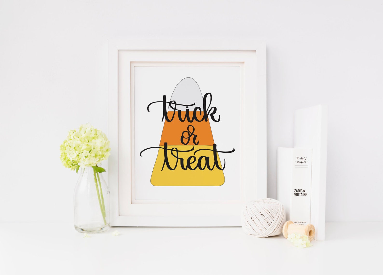 Trick or Treat Halloween Print Candy Corn Decor Party - Etsy