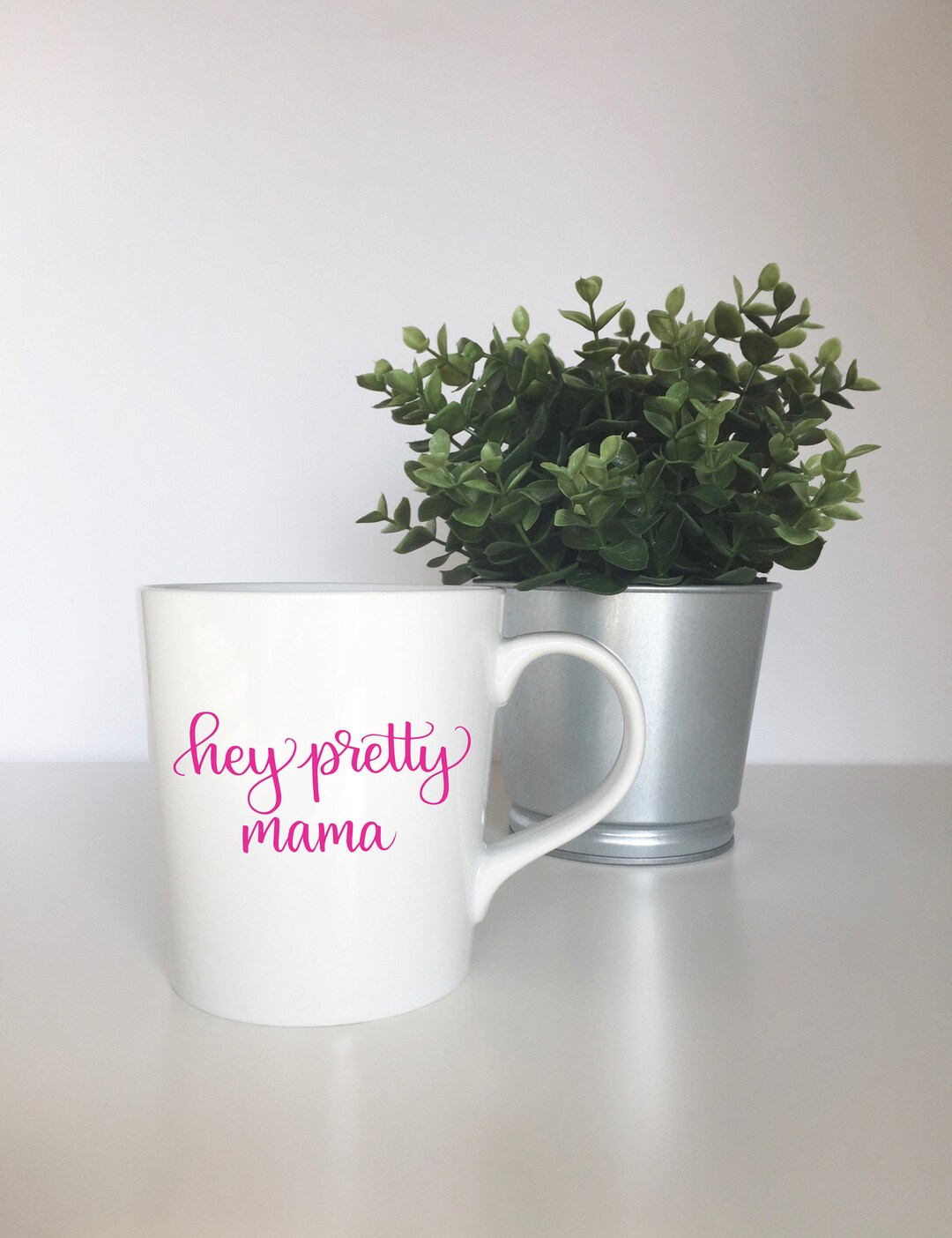Hey Pretty Mama Mug, Gift for Mom, New Mom Gift, Hand Lettered Mug ...