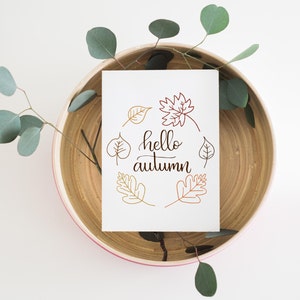 Hello Autumn Fall Printable Autumn Print Fall Wreath - Etsy