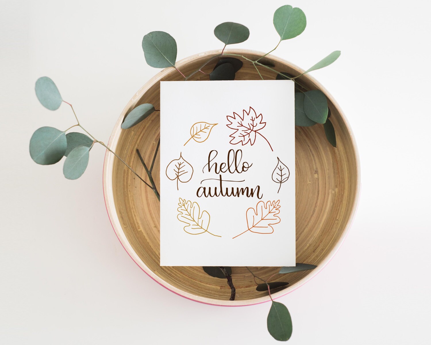 Hello Autumn Fall Printable Autumn Print Fall Wreath - Etsy
